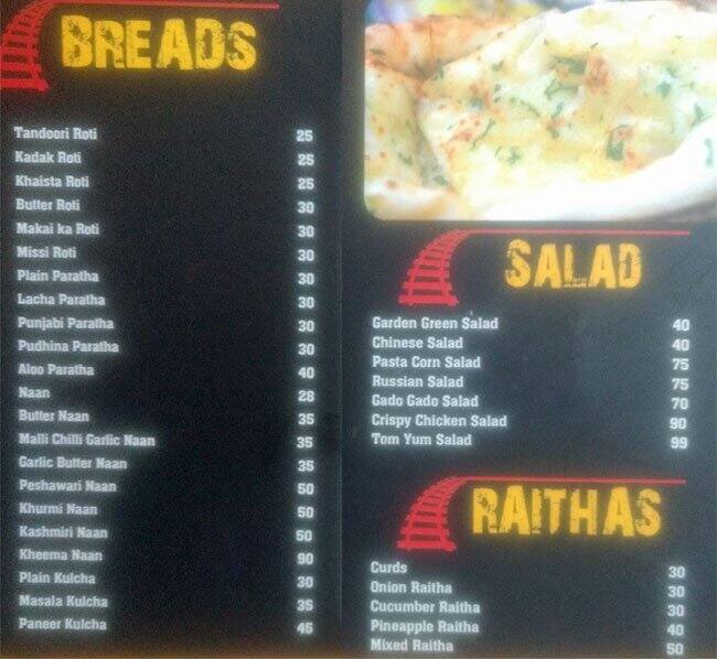 Menu at The Track, Chennai, 139