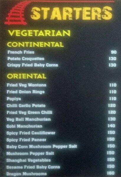 Menu at The Track, Chennai, 2 / 94 Perumal Koil Street
