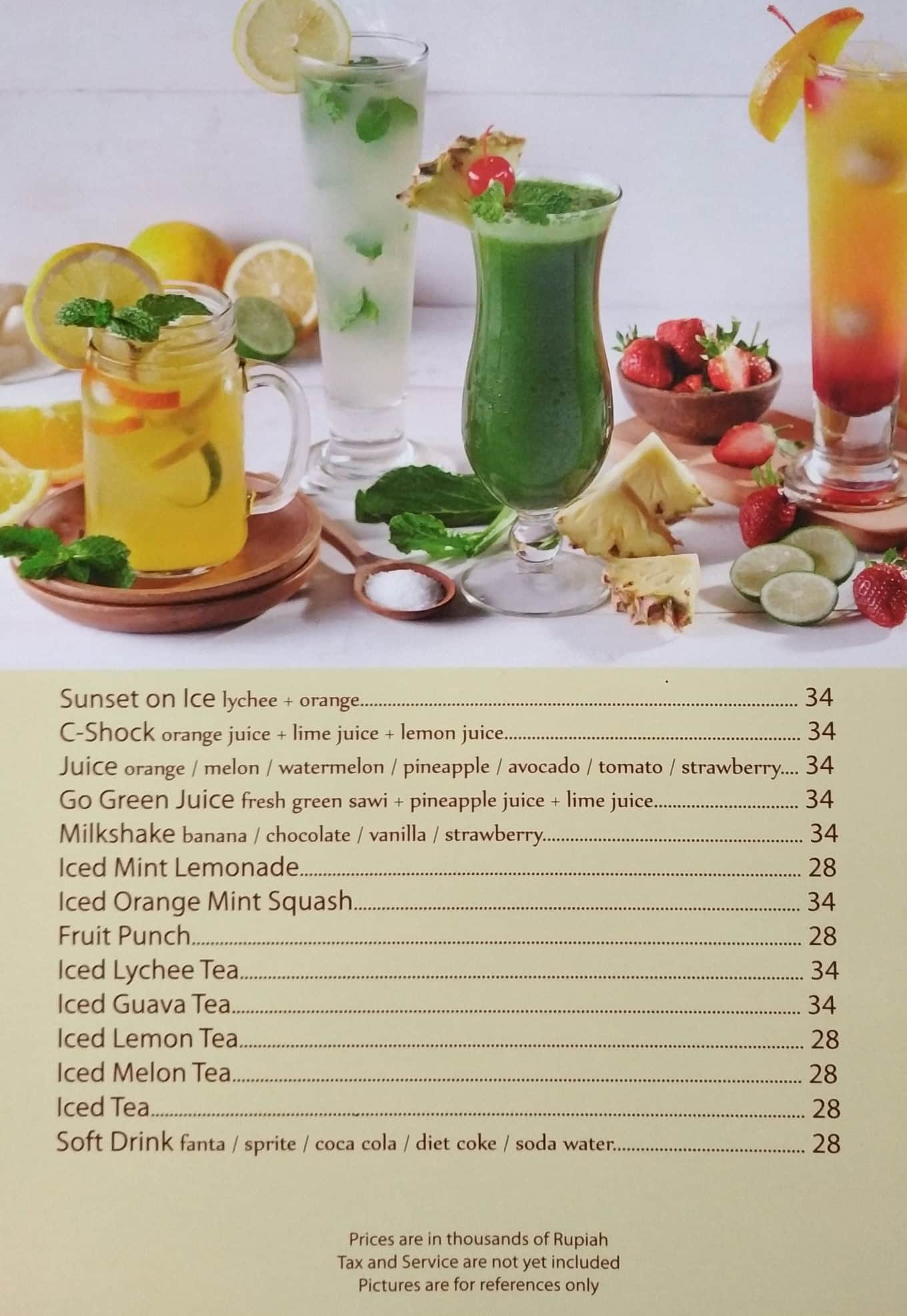 Menu at Chill In Cafe, Jakarta, STC Senayan Lantai G #129