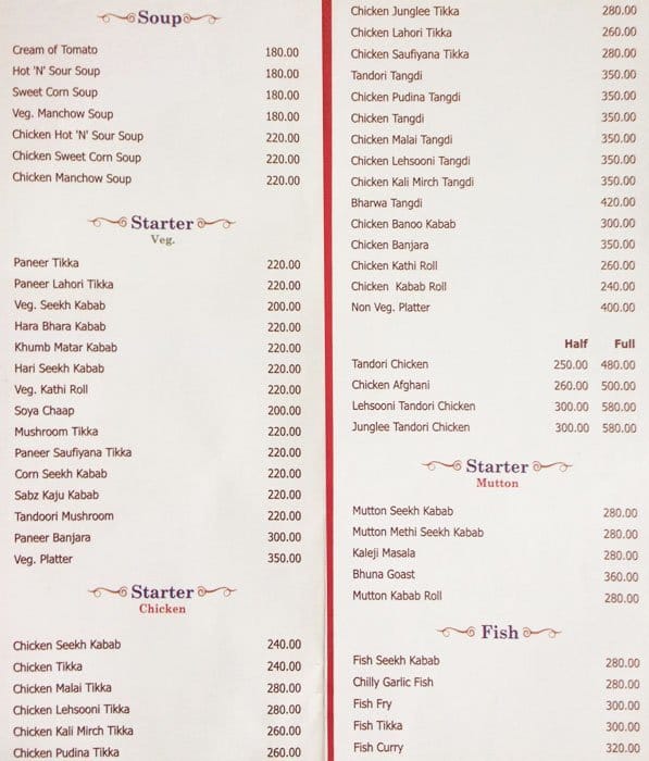 Menu at Grill & Tandoor, Jaipur, Ground Floor