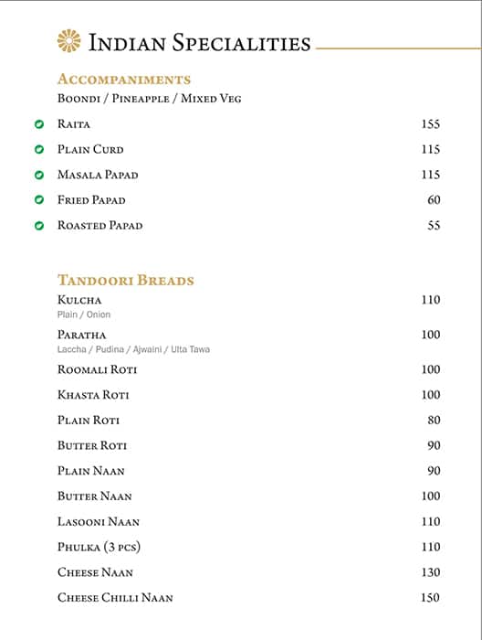 Menu at Café 24, Lonavala