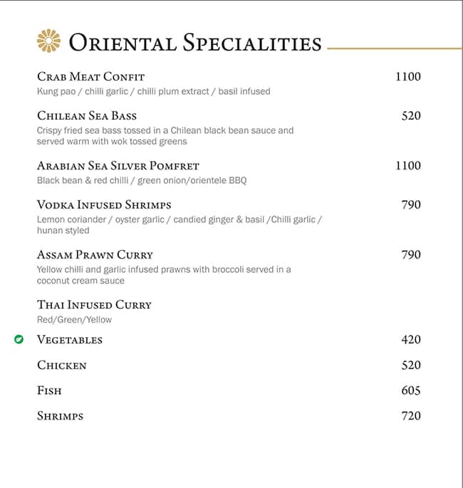 Menu at Café 24, Lonavala