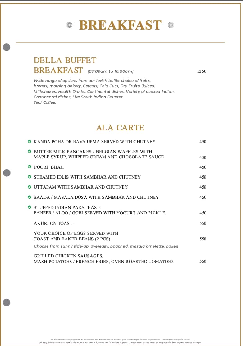 Menu of Cafe 24, Lonavala, Pune