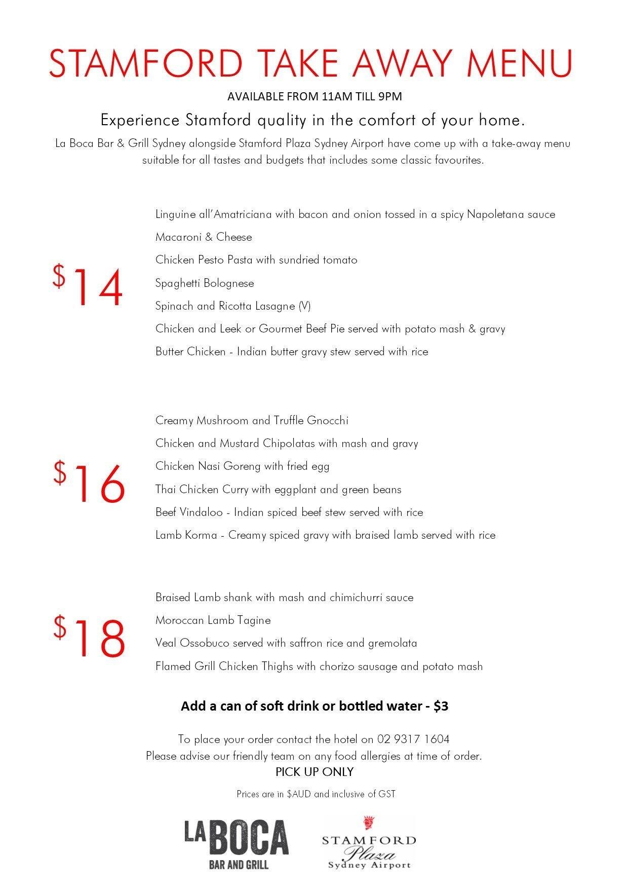 Menu at La Boca Bar and Grill Sydney, Mascot