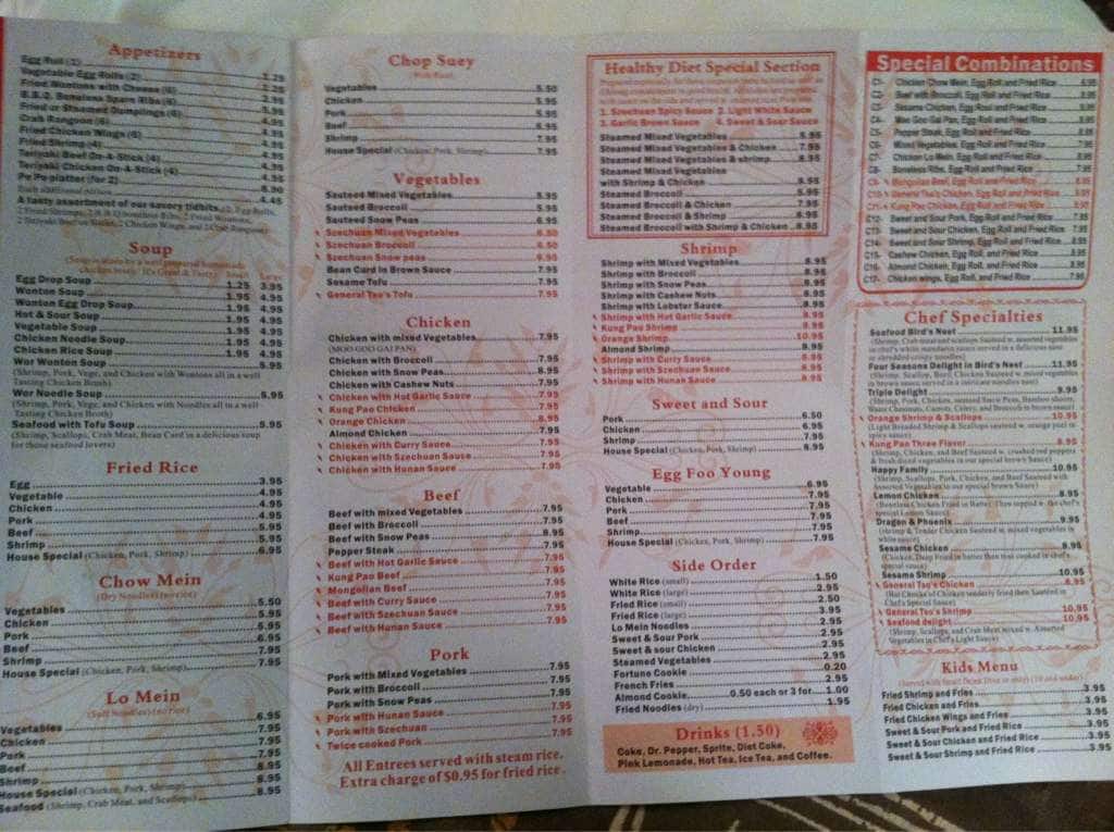 Menu at Golden Dragon Chinese Restaurant, Tucumcari