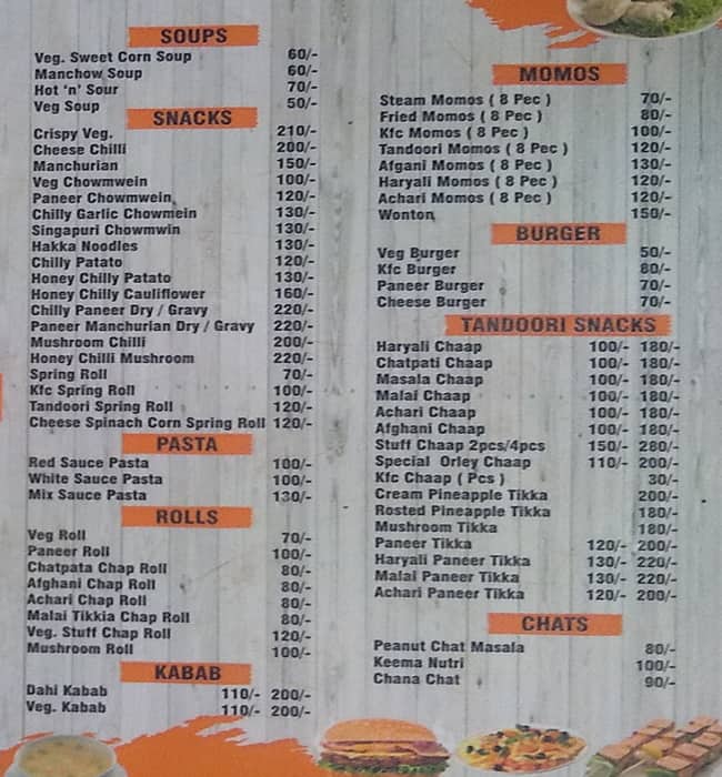 Menu of Delhi Wah Ji Wah, Gillco Valley, Mohali