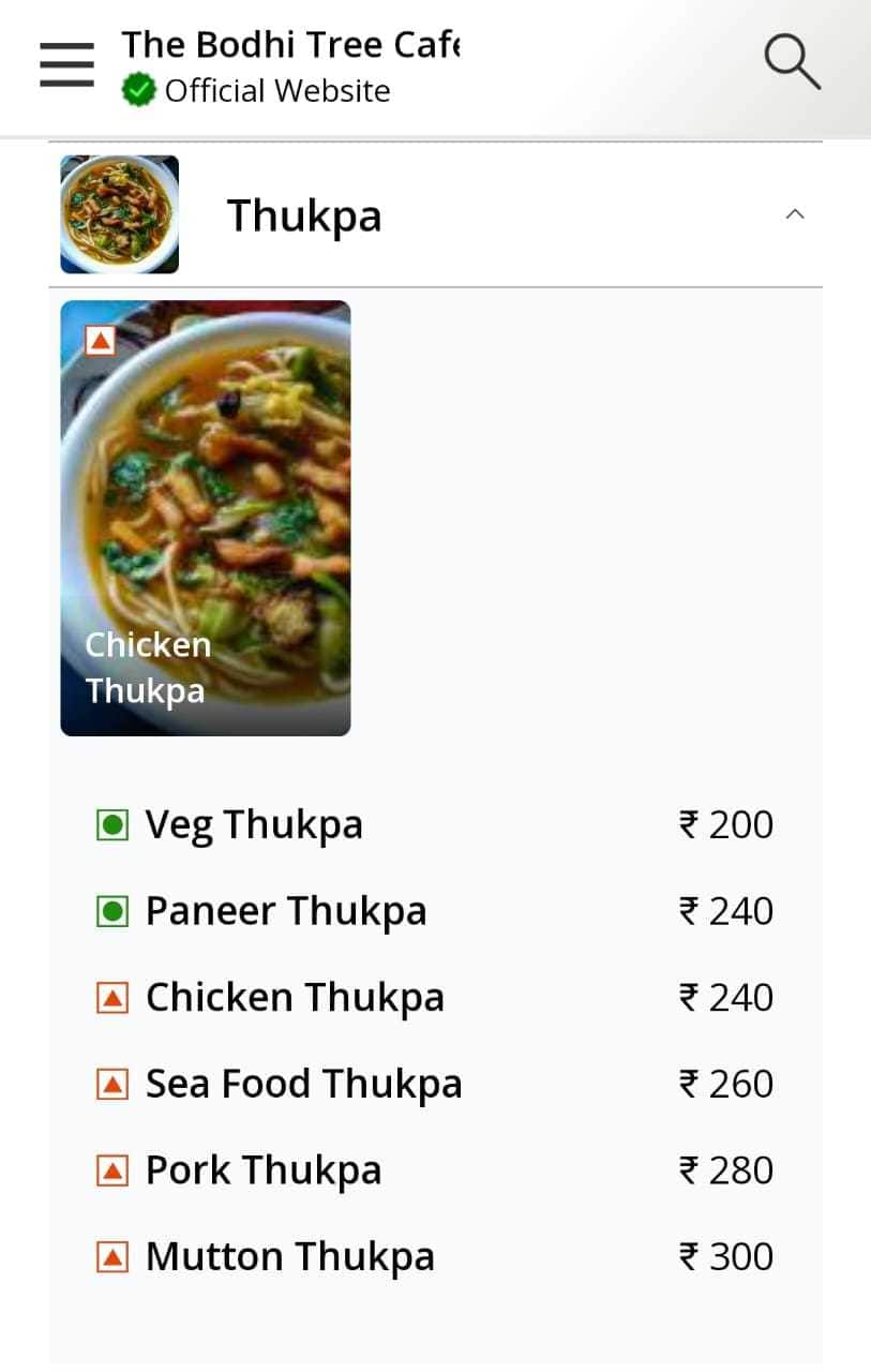 Menu at The Bodhi Tree Cafe And Bar, Dargalim