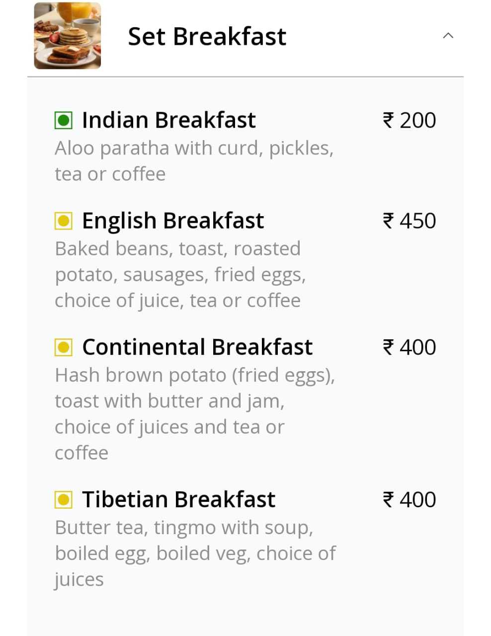 Menu at The Bodhi Tree Cafe And Bar, Dargalim