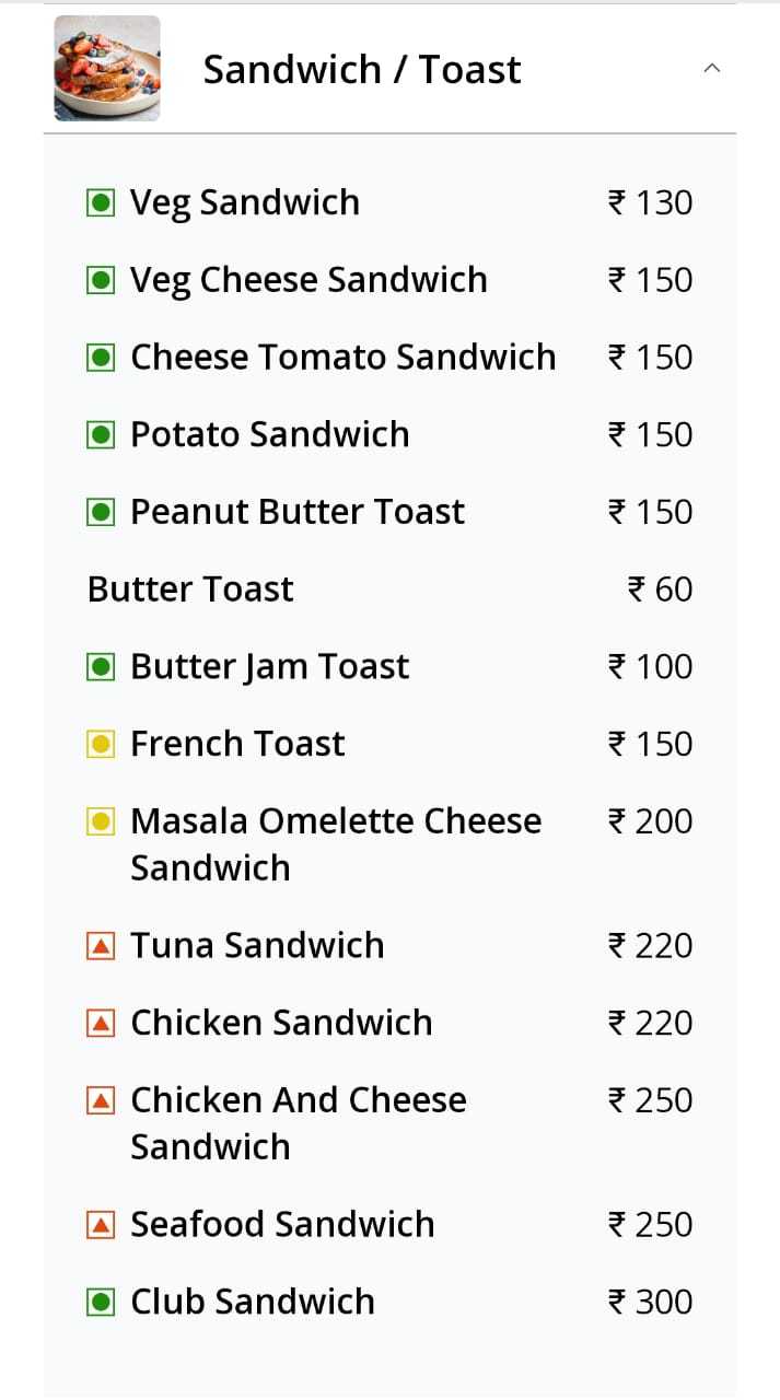 Menu at The Bodhi Tree Cafe And Bar, Dargalim