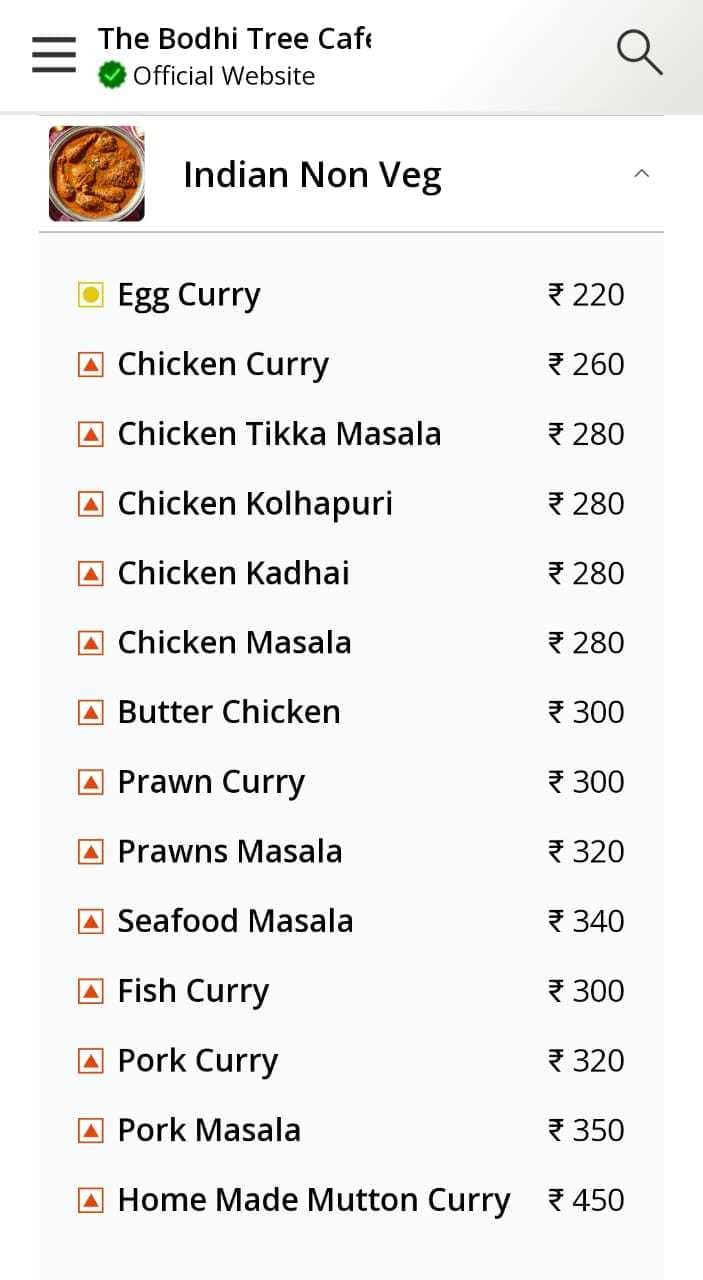 Menu at The Bodhi Tree Cafe And Bar, Dargalim