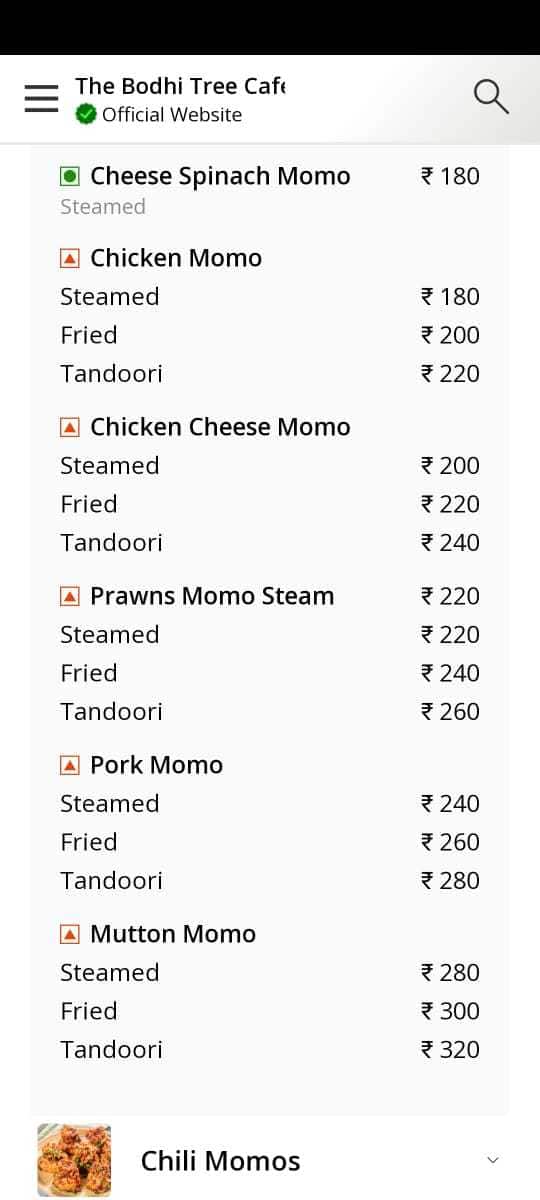 Menu at The Bodhi Tree Cafe And Bar, Dargalim