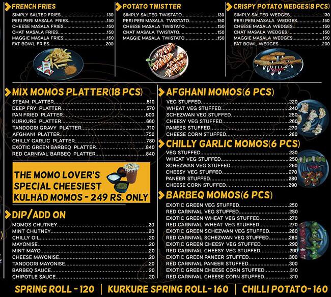 Menu at The MoMo Lover's, Ahmedabad, Sollywood Fun & Food park