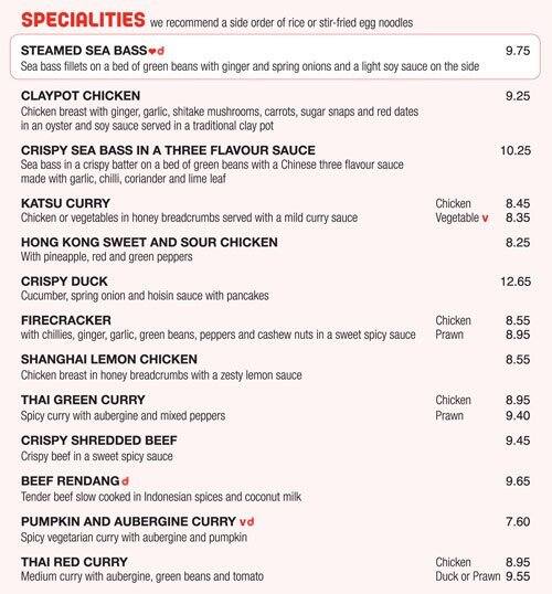 Menu at Dim T restaurant, London, 3 Heath St