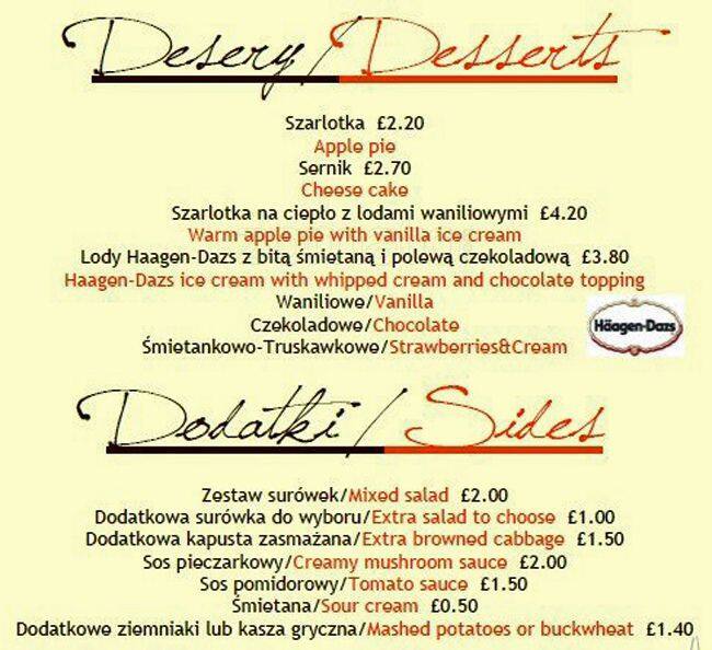 Menu at Autograf fast food, London, 488 W Green Rd