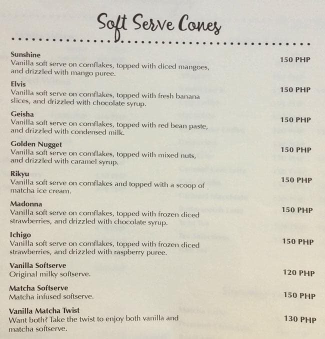 Carta de St. Marc Cafe, Makati, Greenbelt 3