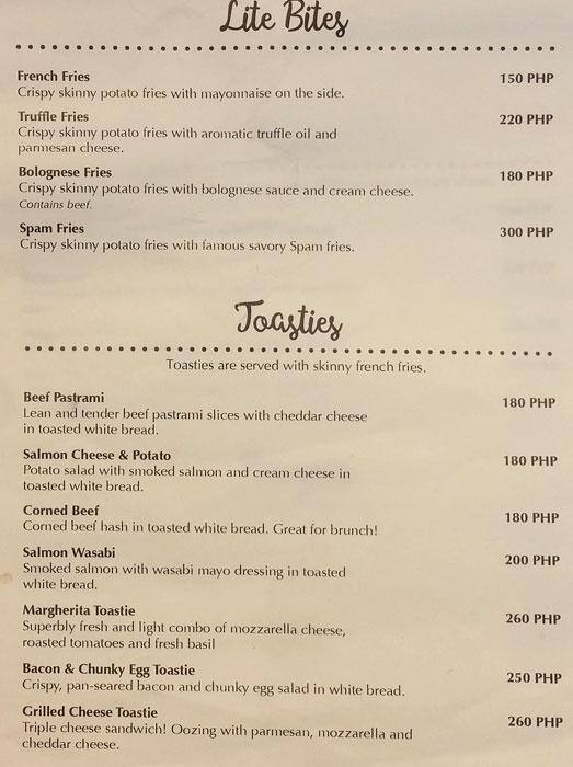 Carta de St. Marc Cafe, Makati, Greenbelt 3