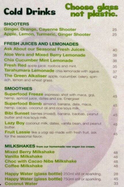 Menu at Greenside Cafe, Johannesburg, Gleneagles Road