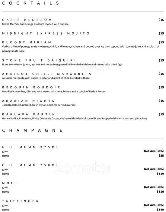 Menu at Med Kitchen, Auckland, 12 Jellicoe Street