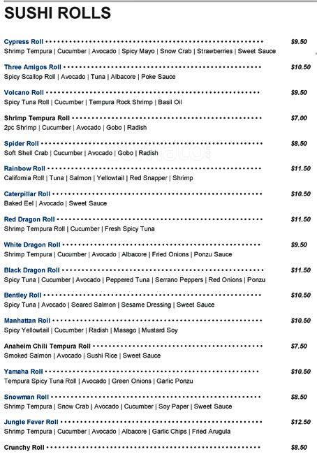 Menu at Sushi World restaurant, Hurstville