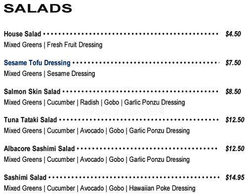 Menu at Sushi World restaurant, Hurstville