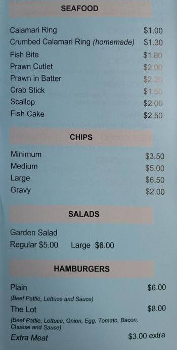Menu at Ocean Star Fish & Chips fast food, Forest Hill