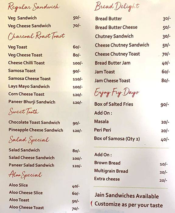 Menu of Sandwich Adda, Mulund West, Mumbai