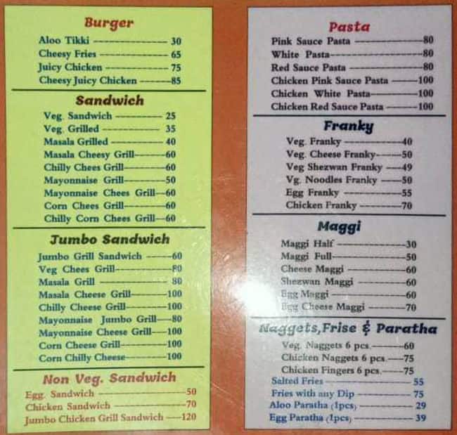 Menu of Nidhi Cake and Snacks, Powai, Mumbai