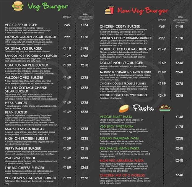Menu at Da burgers nation, Gurugram, Shop no
