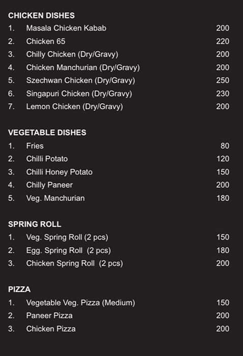 Menu of Evoque Cafe & Restaurent, Karol Bagh, New Delhi
