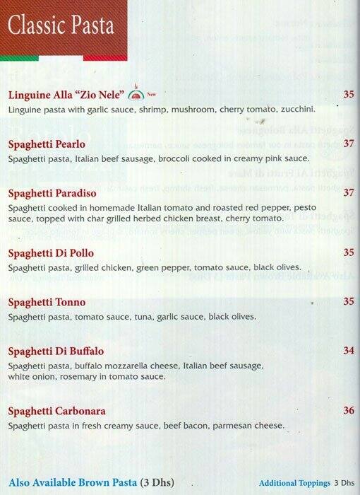 Menu at Forno Uno restaurant, Dubai, Level 1