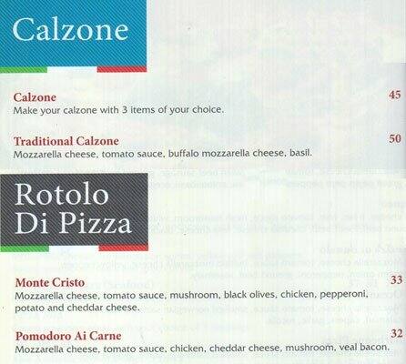 Menu at Forno Uno restaurant, Dubai, Level 1