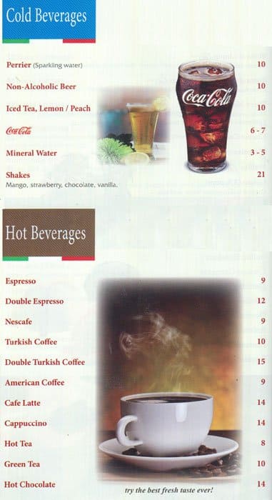 Menu at Forno Uno restaurant, Dubai, Level 1