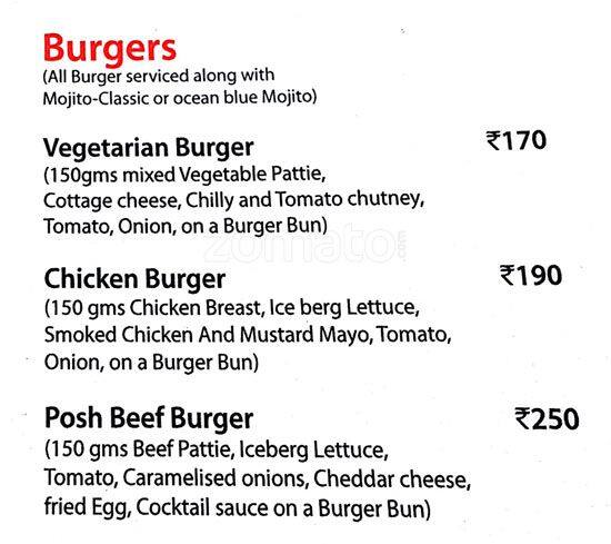 Menu at Seekers Cafe, Bengaluru, Gate No 3