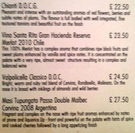 Menu at Grand Bazaar restaurant, London