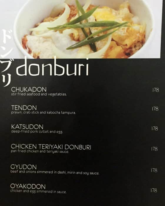 Menu at FUKUROU NIHONRYORI restaurant, Marikina