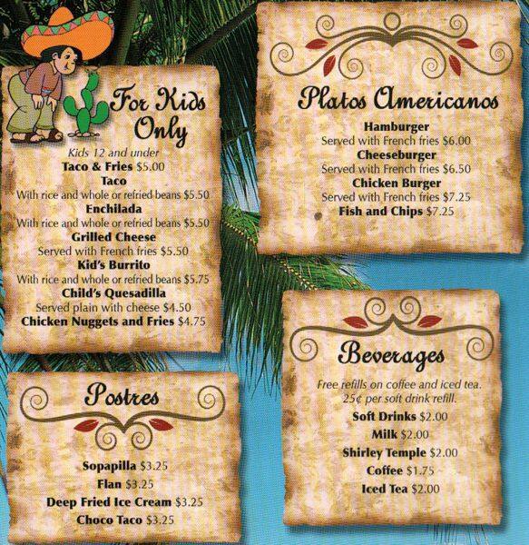 Menu at El Charro Grill Mexican Restaurant, Sumner