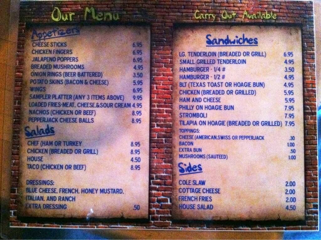 Menu at Daddy's O Pub, Cicero
