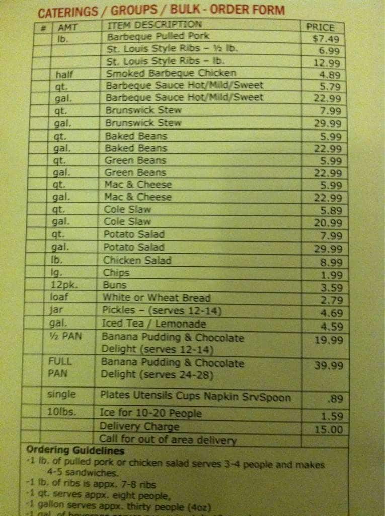 Menu at Georgia Bob's BBQ - Byron, GA, Byron