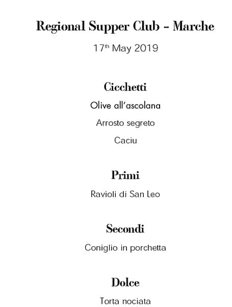 Menu at Cafe Murano Pastificio, London