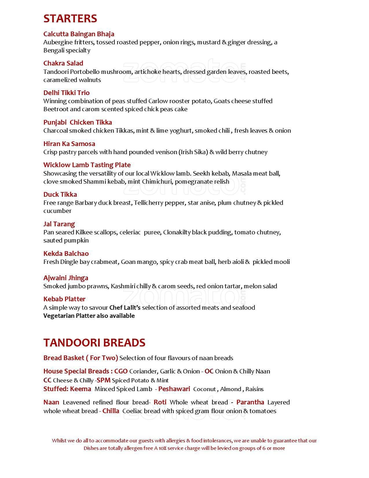 Chakra by Jaipur Menu, Menu for Chakra by Jaipur, Greystones, Wicklow ...