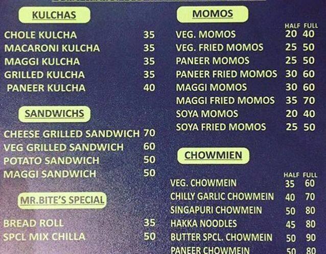Menu at Pizza Bite, New Delhi, C-60 shani bazaar