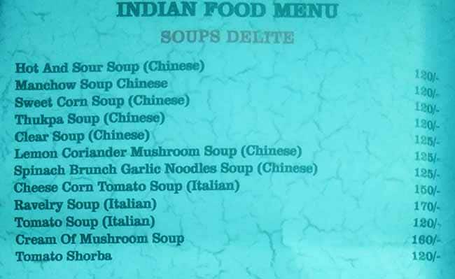 Menu of Royal Spice, Ana Sagar Lake, Ajmer
