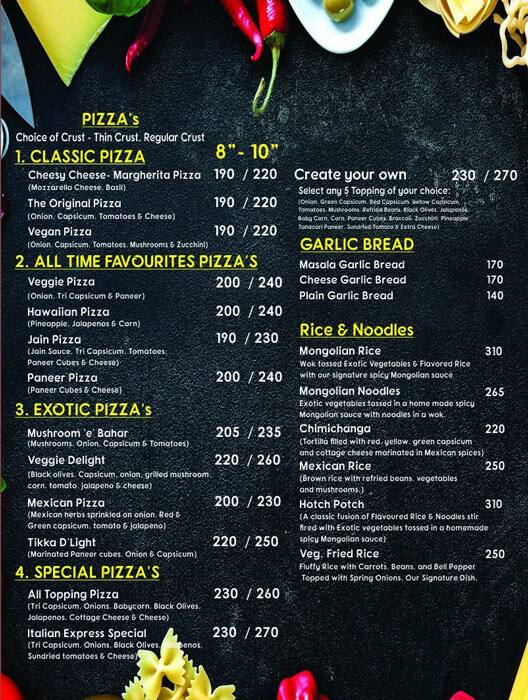 Menu of Italian Express, Madhapur, Hyderabad