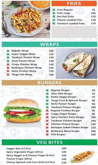 Menu at Valerio Jalandhar, Jalandhar