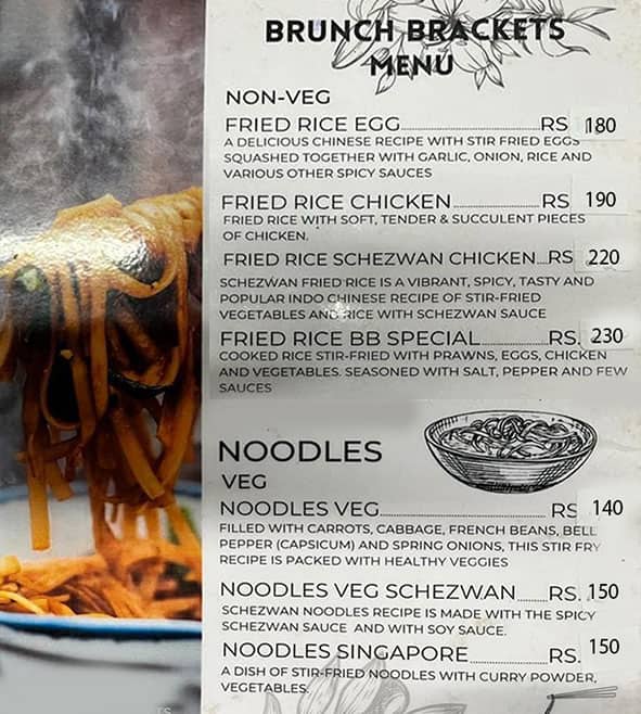 Menu of Brunch Brackets, Kukatpally, Hyderabad