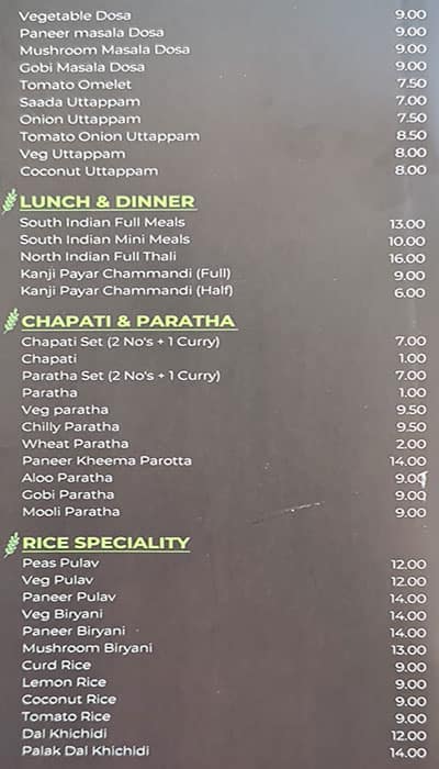 Menu at Green House Restaurant, Sharjah