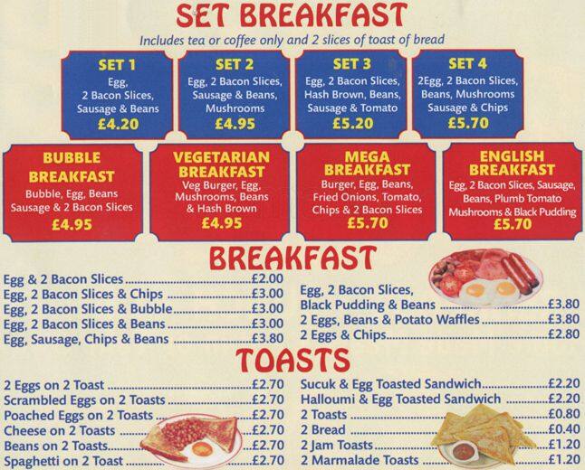 Menu at Premier Cafe, Aylesford