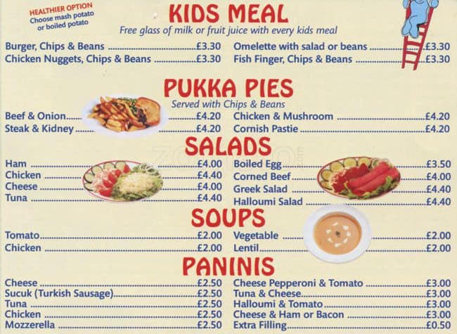 Menu at Premier Cafe, Enfield, 108A South St