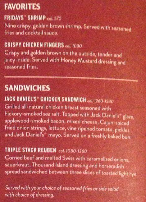 Menu at TGI Fridays pub & bar, West New York, 604 5th Ave