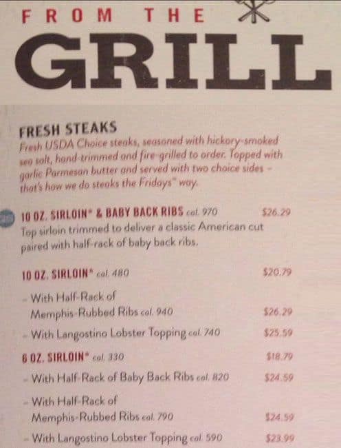 Menu at TGI Fridays pub & bar, West New York, 604 5th Ave